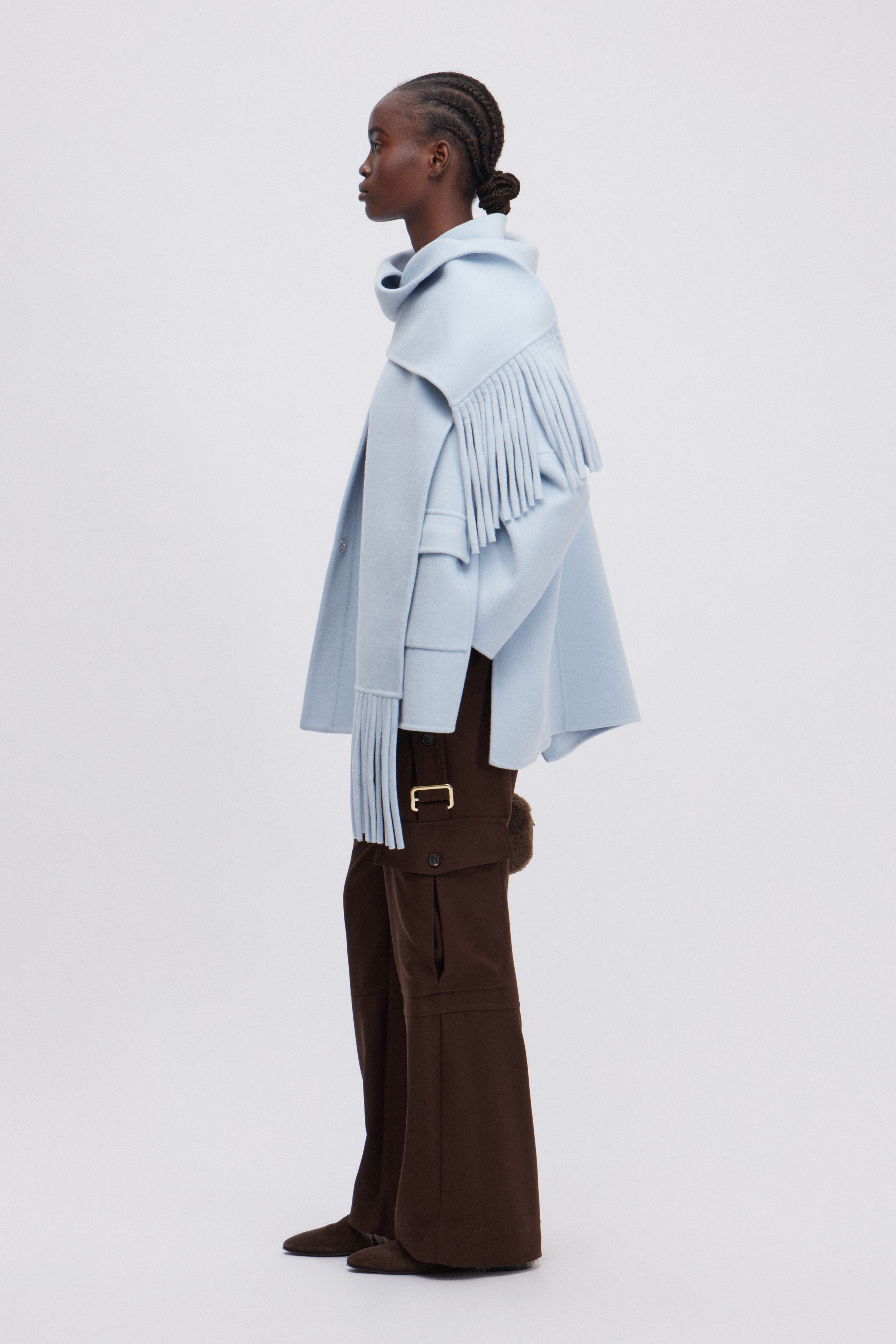 DOUBLE FABRIC WIDE JACKET WITH VENTS – ERMANNO FIRENZE